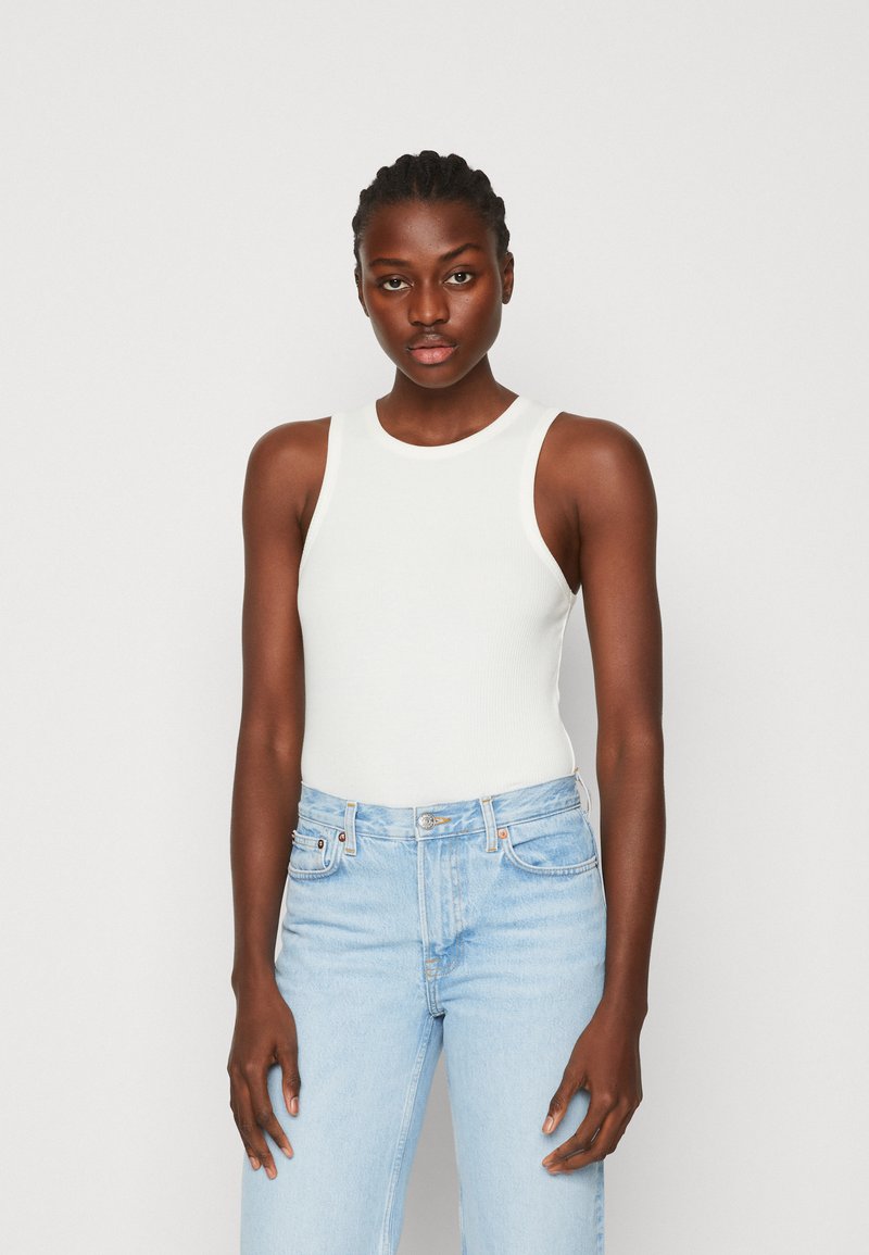 Selected Femme SLFANNA O NECK TANK - Top - snow white/bílá - Zalando.cz