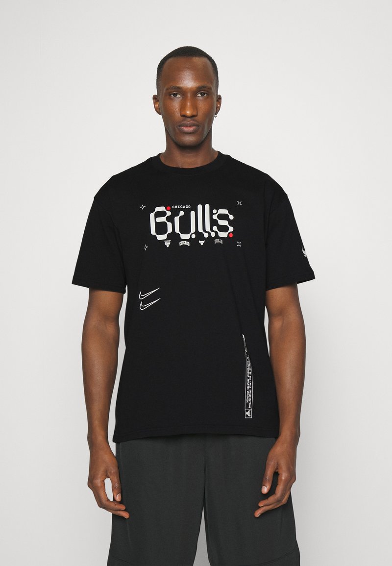 Nike Performance NBA CHICAGO BULLS TEE - Print T-shirt - black - Zalando.de