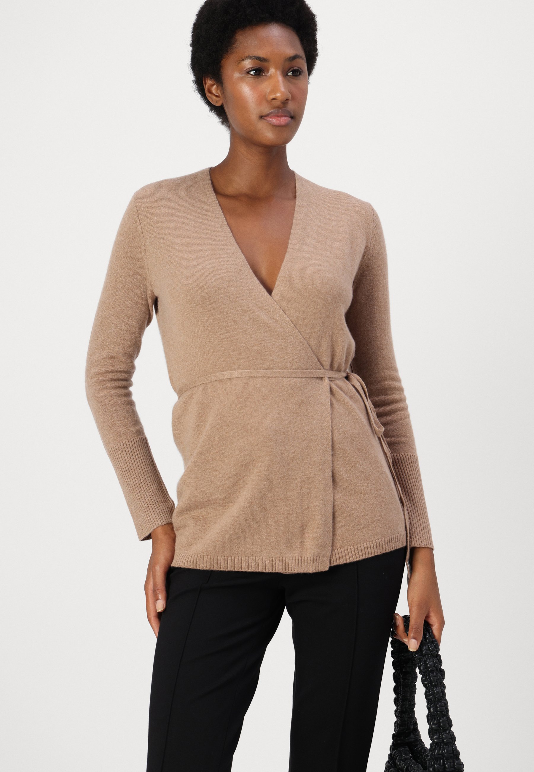pure cashmere WRAP Cardigan dark beige light brown Zalando.ie