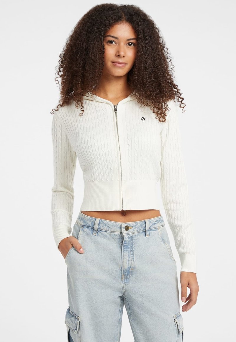 Guess Jeans ZOPF-MIT KAPUZE - Kardiganas - creme/Neutrali rusva spalva ...
