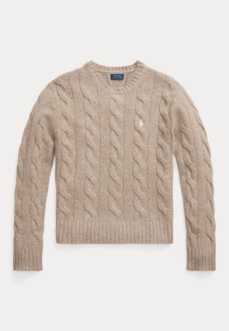 Polo Ralph Lauren LONG SLEEVE - Strickpullover - light brown/braun ...