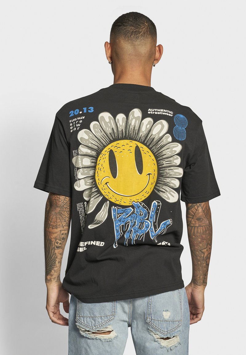 Redefined Rebel TOBIAS TEE - Print T-shirt - black - Zalando