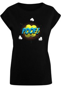 Merchcode POOF COMIC EXTENDED SHOULDER - T-shirt print - black/zwart ...