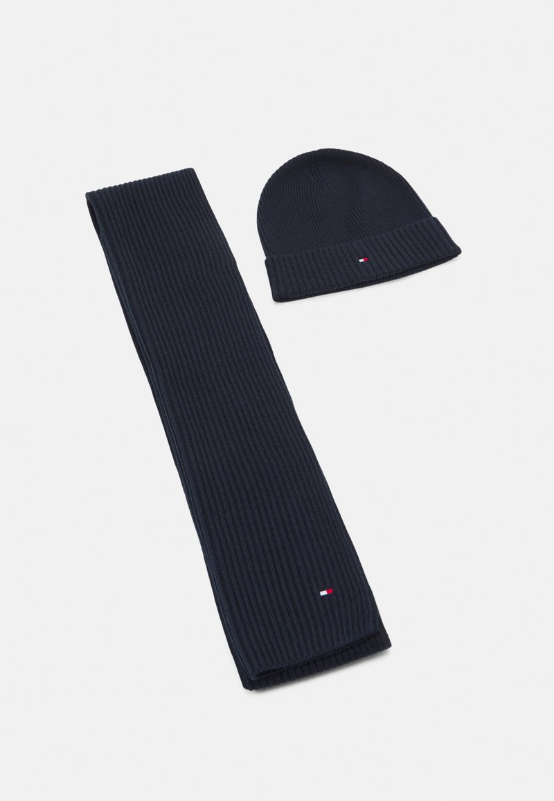 Tommy Hilfiger ESSENTIAL SCARF AND BEANIE SET UNISEX - Muts - space blue/donkerblauw - Zalando.nl