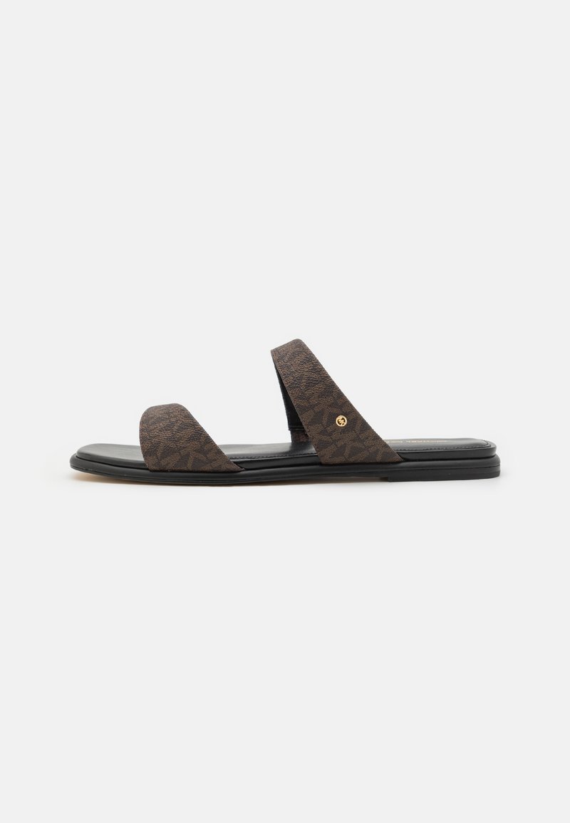 MICHAEL Michael Kors JAIDA FLAT - Slip-on sandaler - brown/black/brun ...