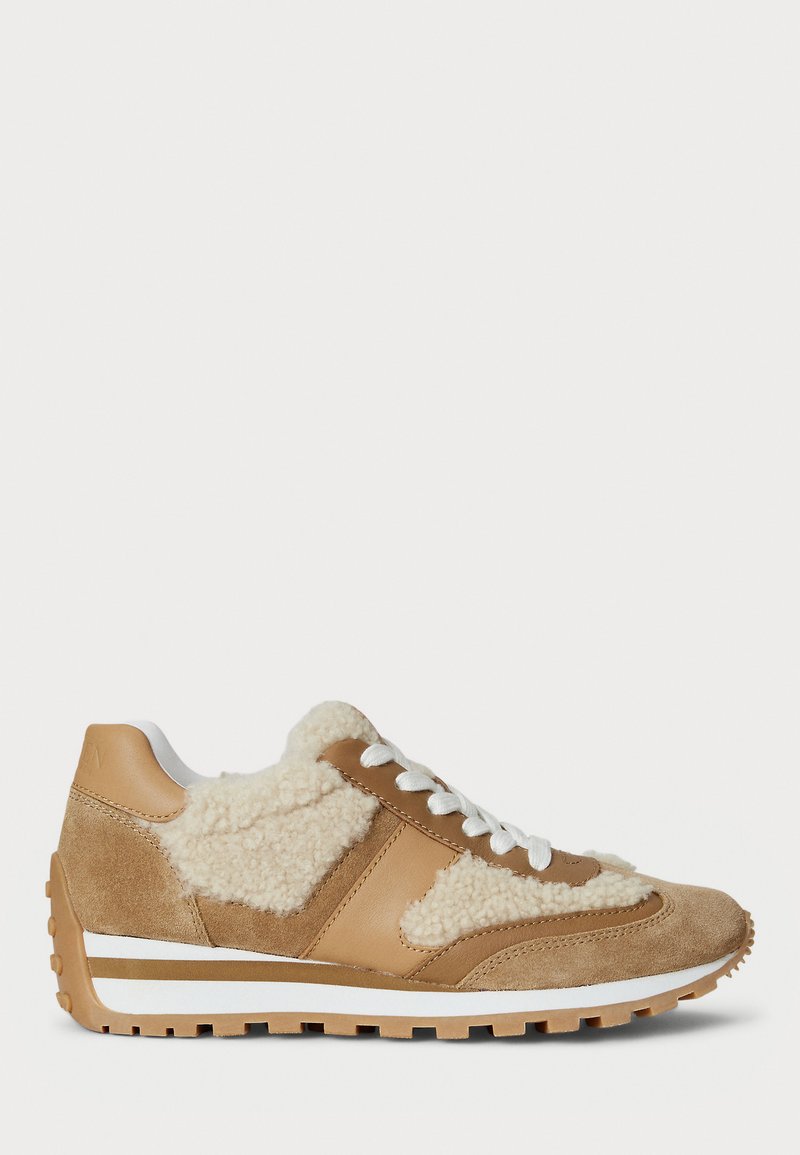 Lauren Ralph Lauren DANI SHEARLING TRIM SUEDE SNEAKER - Trainers ...