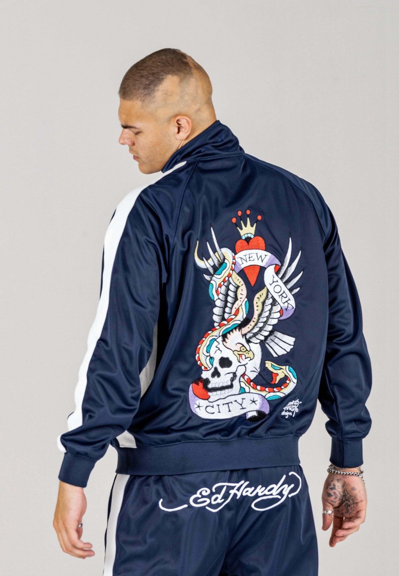 Ed Hardy NEW-YORK-SKULL TRACK TOP - Sweatjakke - navy/mørkeblå - Zalando.dk