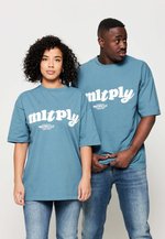 Multiply Apparel CHEST UNISEX - Print T-shirt - aegean blue soda washed ...