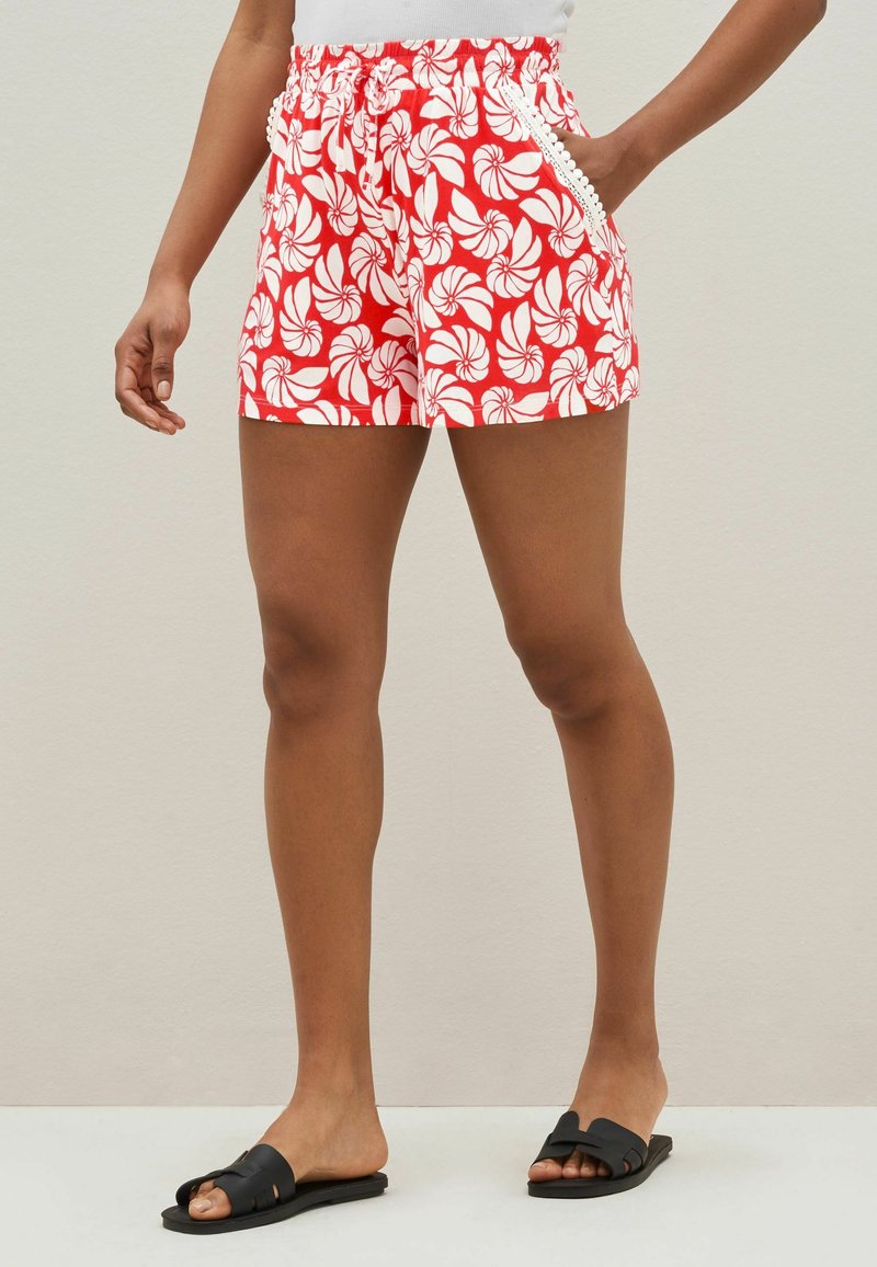 Next JERSEY LACE TRIM SHORTS - Shorts - red shell/rot - Zalando.de