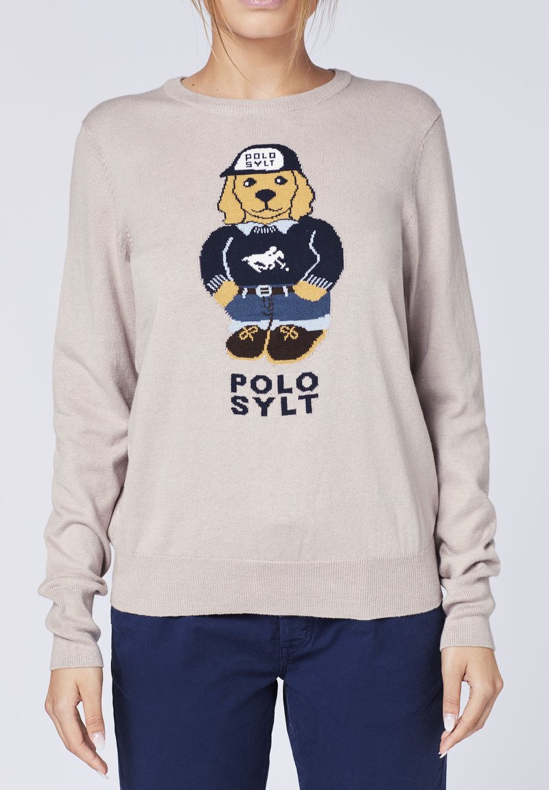 Polo Sylt MIT HUNDE-DESIGN AUF DER VORDERSEITE - Strickpullover - ashes ...