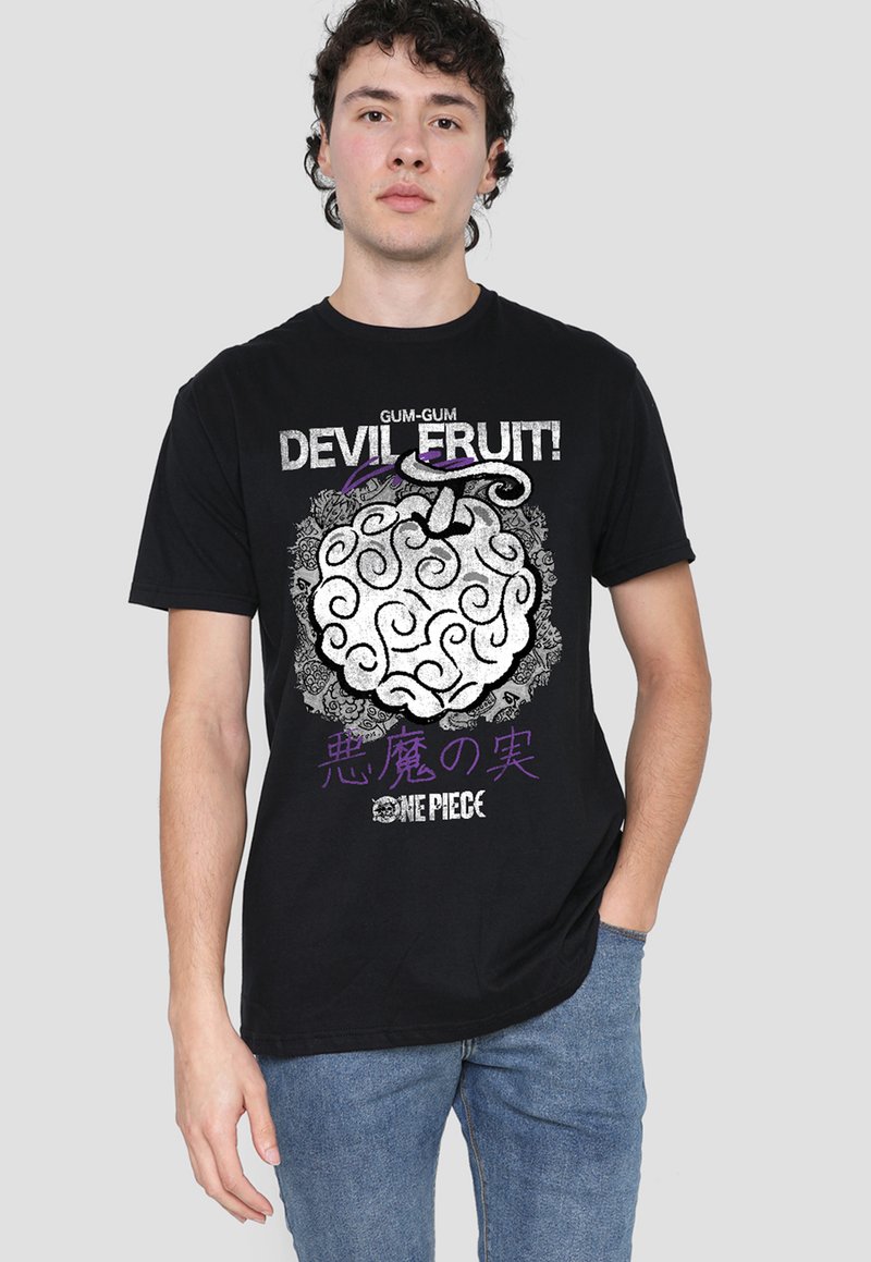 NETFLIX ONE PIECE GUMGUM DEVIL FRUIT - Print T-shirt - black - Zalando