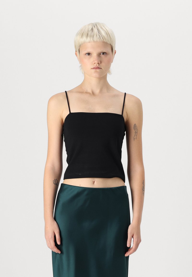 Gina Tricot SPAGETTI STRAP SINGLET 2 PACK - Top - black/beige/negro ...