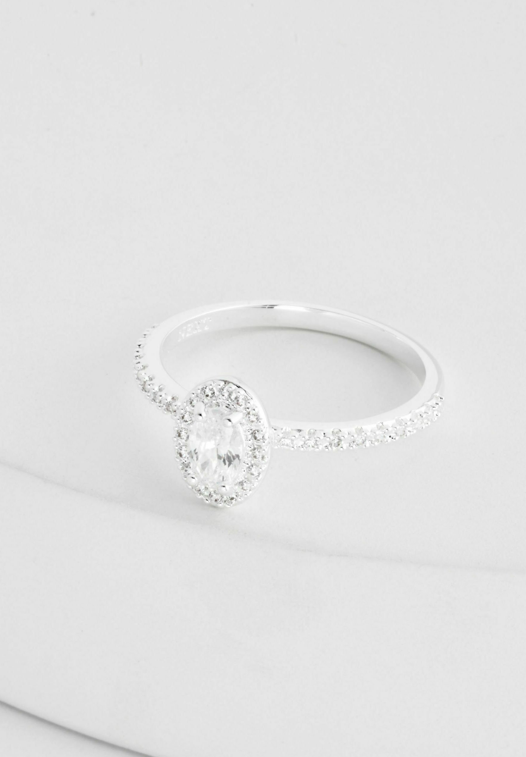 Next OVAL HALO SPARKLE Ring sterling silver plated silberfarben Zalando