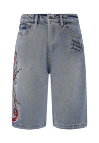 Ed Hardy DEVIL MERMAID - Jeans Shorts - blue/blau - Zalando.ch
