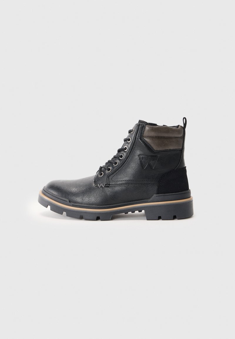 Wrangler NEVADA MEN HIGH - Botine cu șireturi - black/negru - Zalando.ro