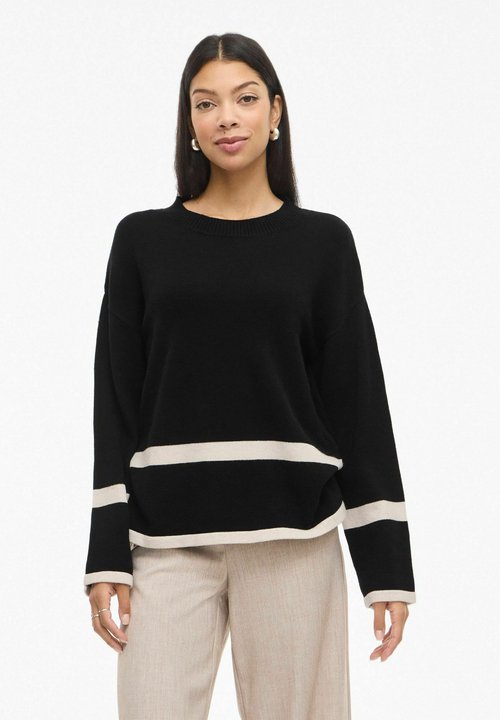 VILA Neule - black/musta, meleerattu - Zalando.fi