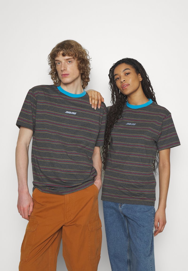 Santa Cruz CLASSIC STRIPE UNISEX - T-Shirt print - washed black ...