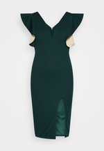 WAL G. V NECK RUFFLE SLEEVE MIDI DRESS - Robe de soirée - forest green ...