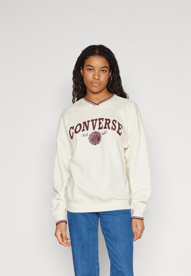 Converse RETRO CHUCK OVERSIZED V-NECK - Sweater - egret/crème - Zalando.nl