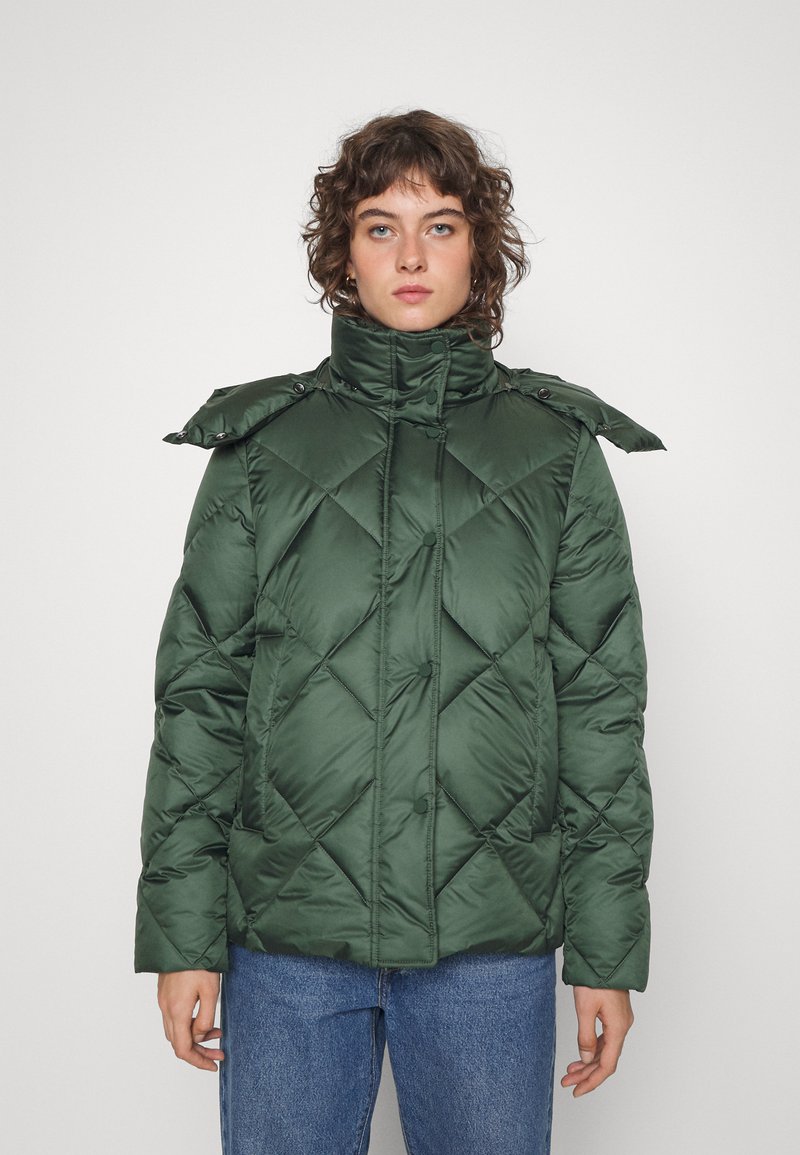 Marc O'Polo DIAMOND QUILTING DETACHABLE HOOD WELT POC - Daunenjacke - pine forest/grün - Zalando.ch