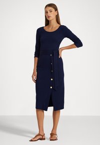 Lauren Ralph Lauren PARISSA LONG SLEEVE DAY DRESS - Strickkleid - navy/blau - Zalando.ch