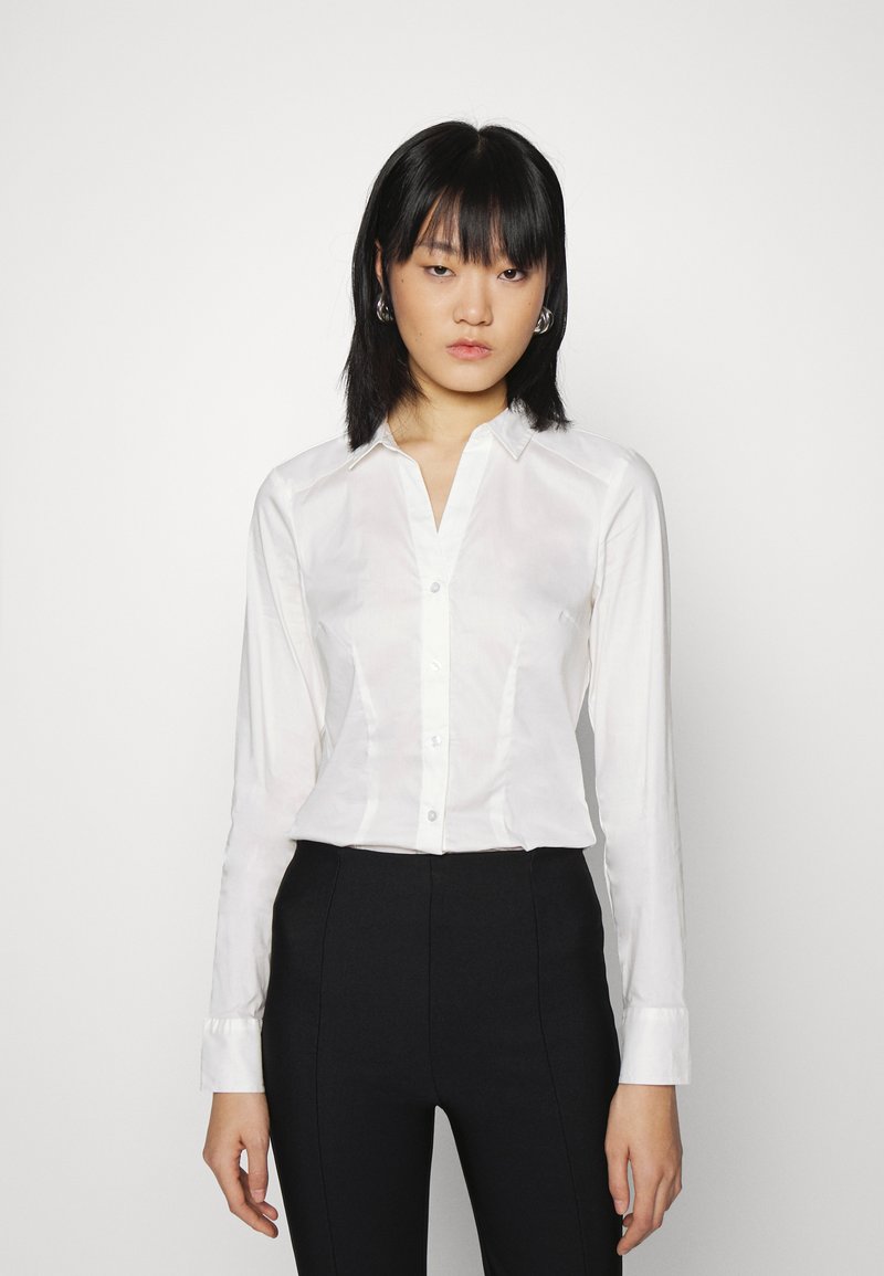 Vero Moda VMLADY G STRING - Button-down blouse - snow white/white ...