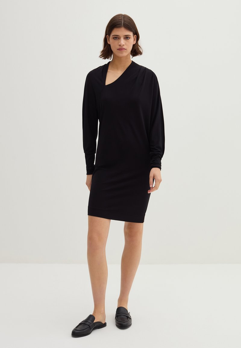 Stefanel WITH V NECK - Jersey dress - black - Zalando.de