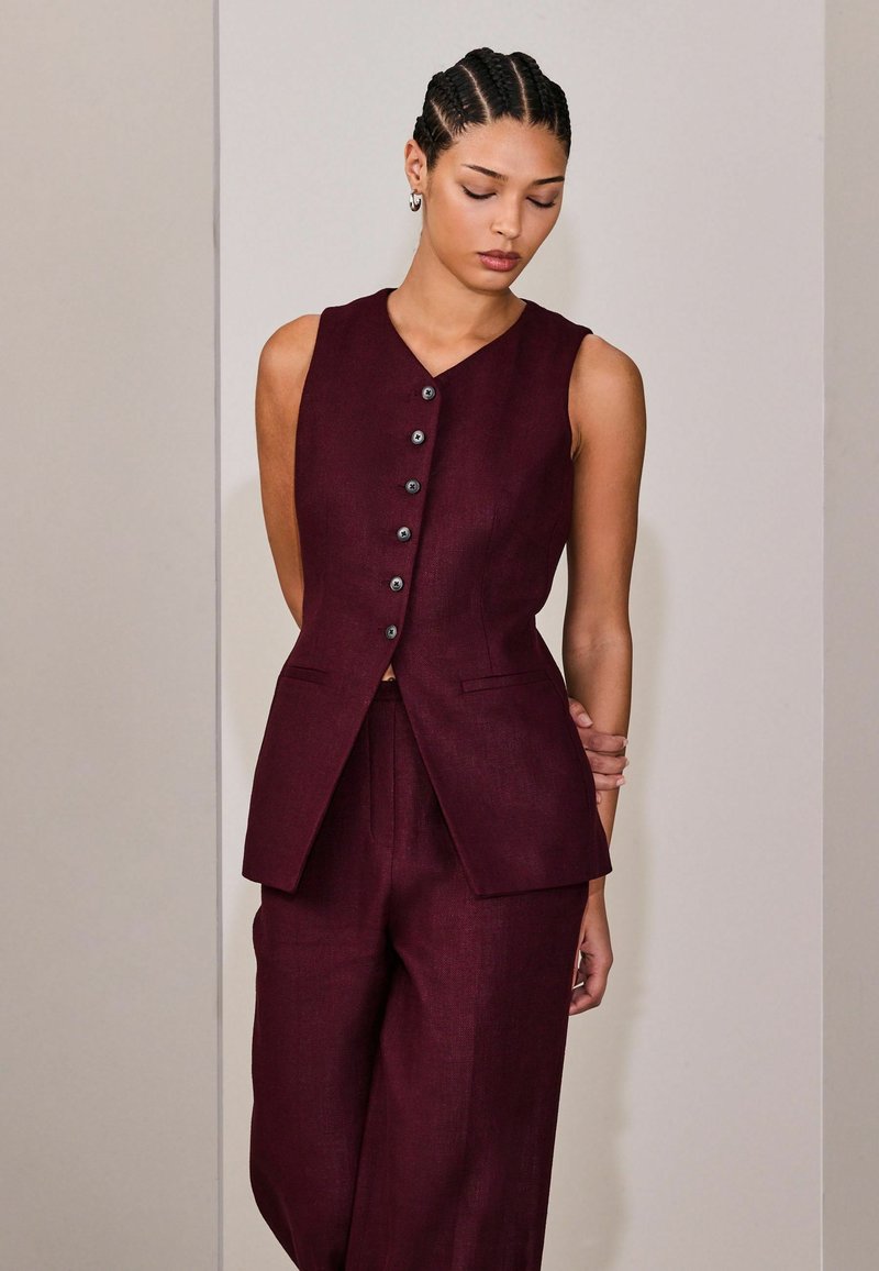 Next TALL FIT - RICH - Waistcoat - wine/red - Zalando