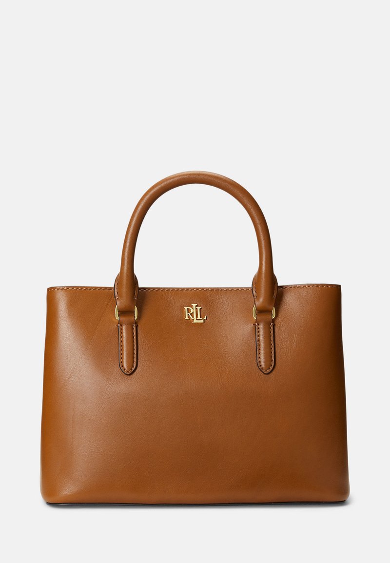 Lauren Ralph Lauren LEATHER SMALL MARCY SATCHEL - Handbag - tan/brown ...
