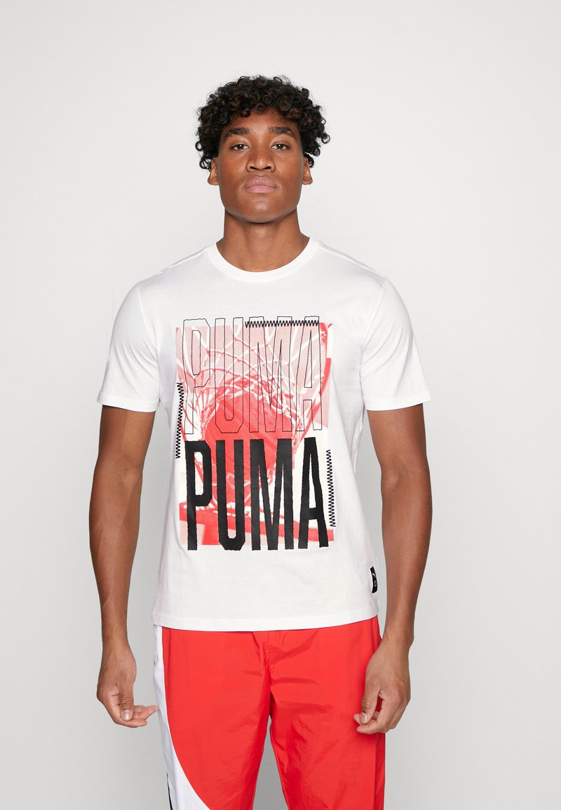 Puma GRAPHIC TEE - Print T-shirt - white - Zalando