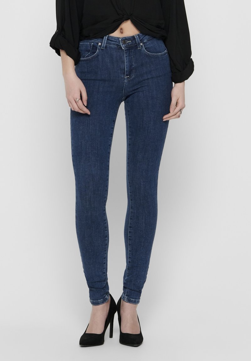 ONLY ONLPOWER MID PUSH UP - Jeans Skinny Fit - dark blue denim/dark ... ONLY ONLPOWER MID PUSH UP - Jeans Skinny Fit - dark blue denim/dark ...