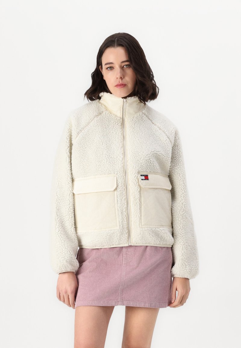 Tommy Jeans MIX JACKET - Forro polar - ancient white/blanco - Zalando.es