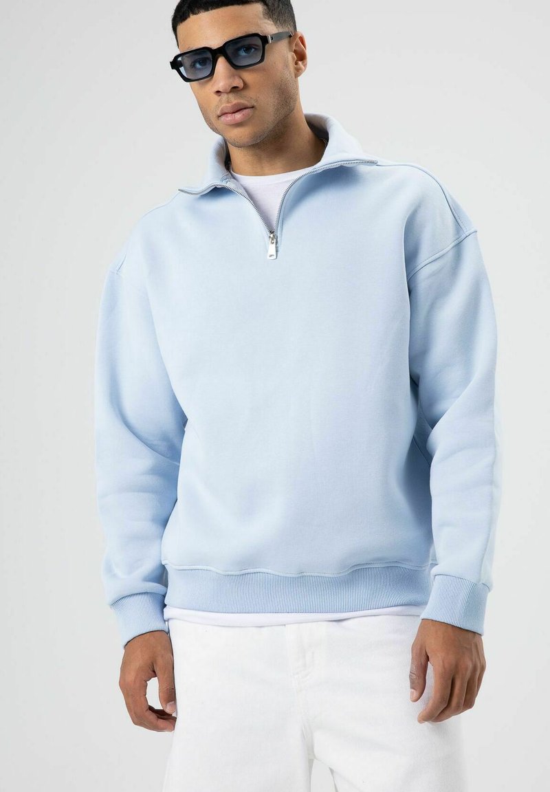 zibi London QUARTER-ZIP - Sweatshirt - baby blue/light blue - Zalando