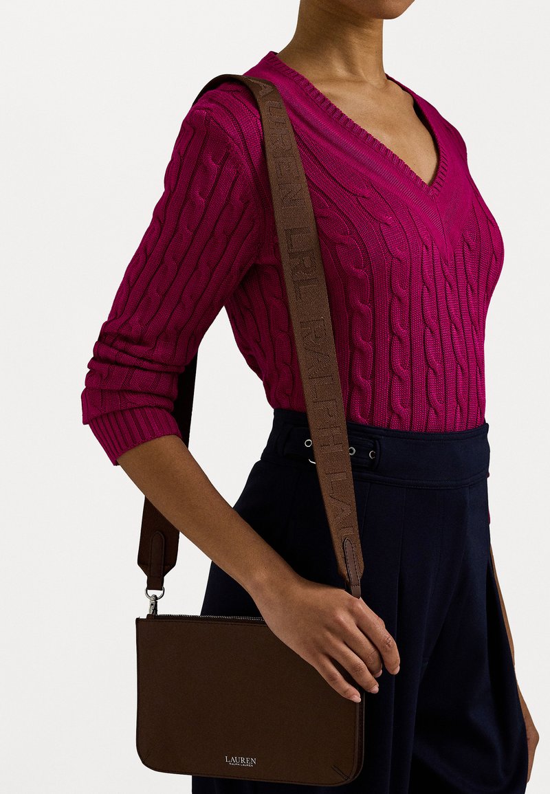 Lauren Ralph Lauren LEATHER MEDIUM LANDYN CROSSBODY BAG - Ülerinna-kott - dark mahogany ...