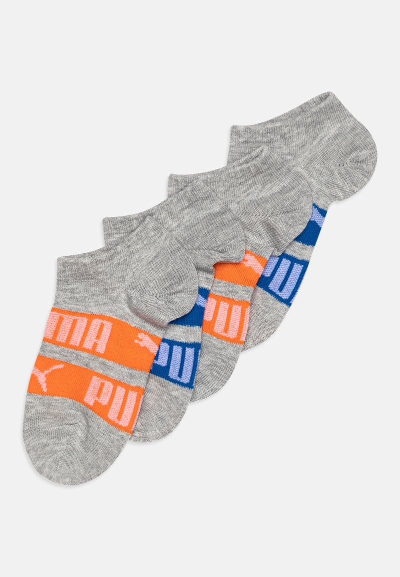 Puma KIDS LOGO STRIPES UNISEX 4 PACK - Socks - grey mélange/blue/orange ...