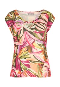 Cassis MIT TROPISCHEM BLUMENMUSTER - T-shirt print - pink/donkerroze ...