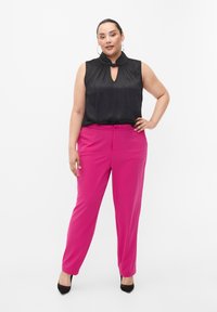 Zizzi ÄRMELLOSES AUS MIT DETAIL - Bluse - black/schwarz - Zalando.de