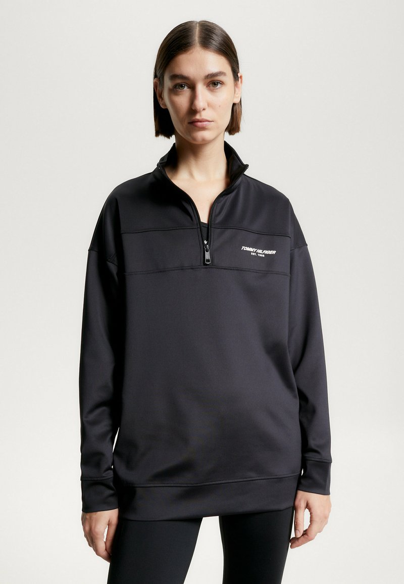 Tommy Hilfiger ESSENTIAL HALF-ZIP LOGO - Sweater - black/zwart - Zalando.be