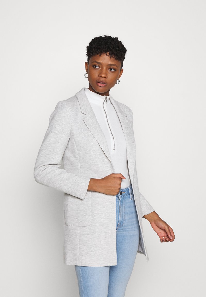 ONLY ONLBAKER-LINEA L/S COATIGAN CC PNT - Blazer - light grey melange/gris claro jaspeado ...