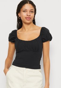 Hollister Co. RUCHED BUST - T-Shirt print - casual black/schwarz ...