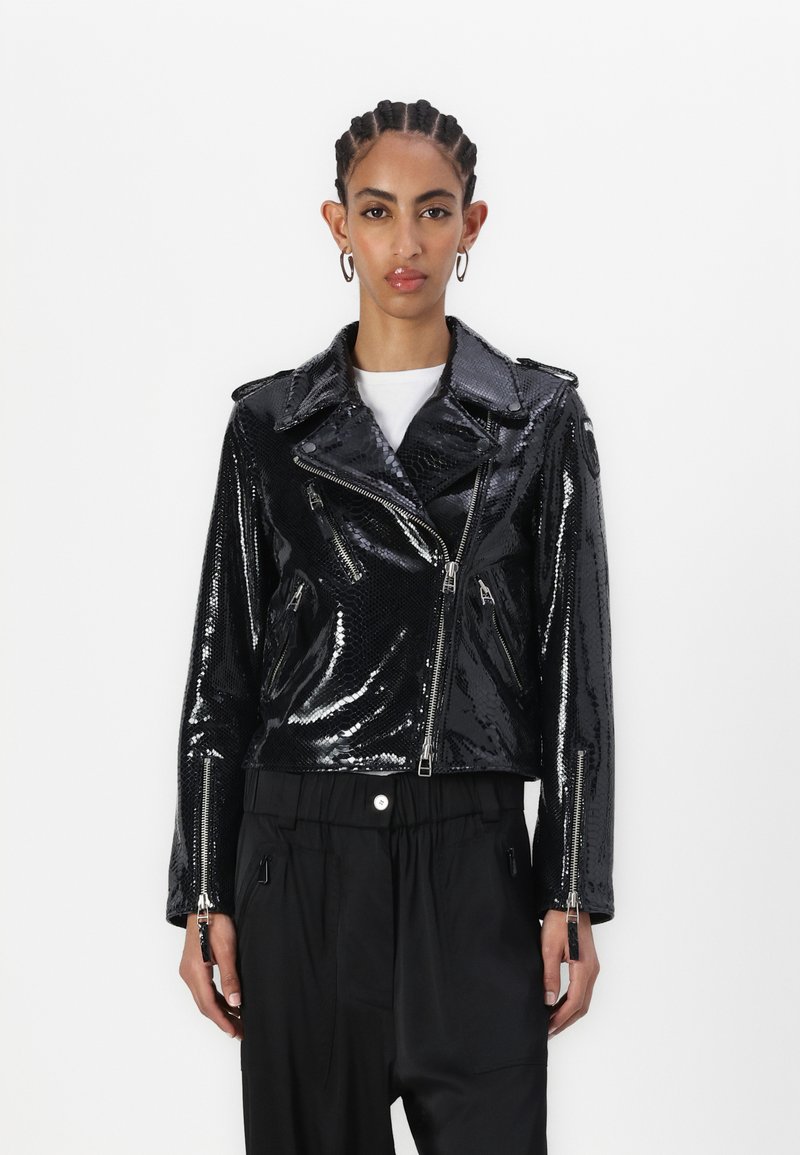 Blauer CHERRY - Leather jacket - nero/black - Zalando.co.uk