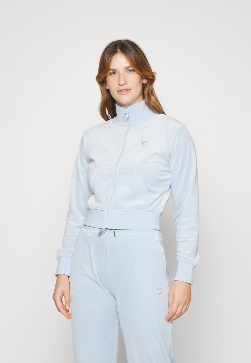 Guess COUTURE FULL ZIP - Sudadera con cremallera - baby lightblue/azul ...