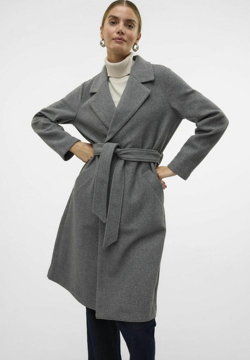 Vero Moda VMPOPNOELLE - Klassinen takki - dark grey melange ...