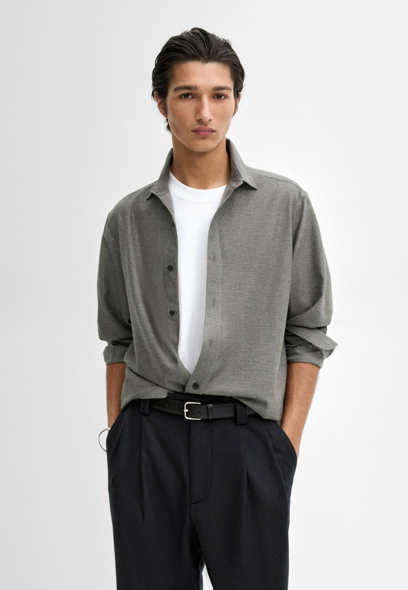 Massimo Dutti Koszula/szary - Zalando.pl