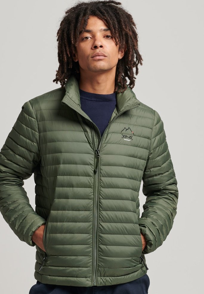 Superdry TECH CORE - Down jacket - dark moss/khaki - Zalando
