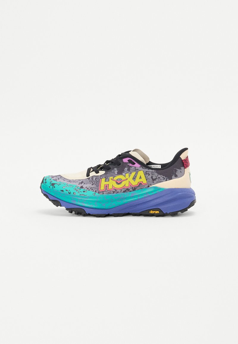 HOKA SPEEDGOAT - Trail running shoes - oatmeal/mountain iris/multi ...
