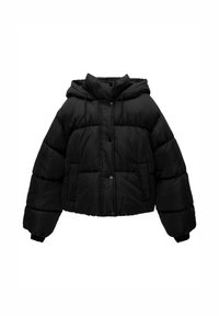 PULL&BEAR HOODED - PUFFER - Winterjas - black/zwart - Zalando.be