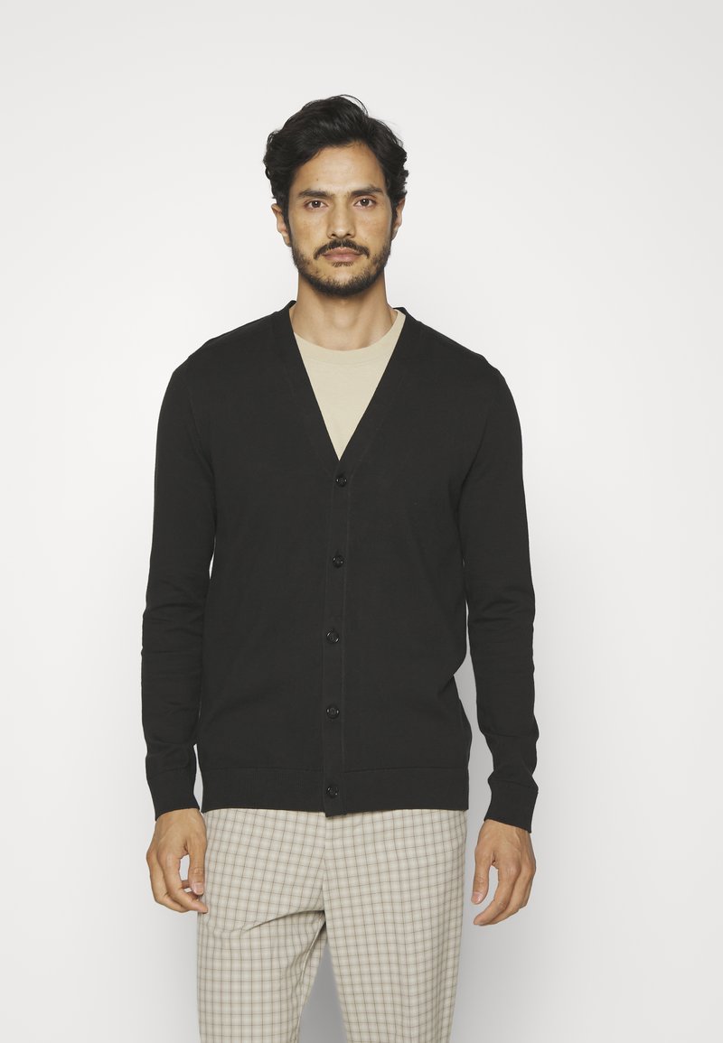 Selected Homme SLHBERG V NECK CARDIGAN - Strickjacke - black/schwarz ...