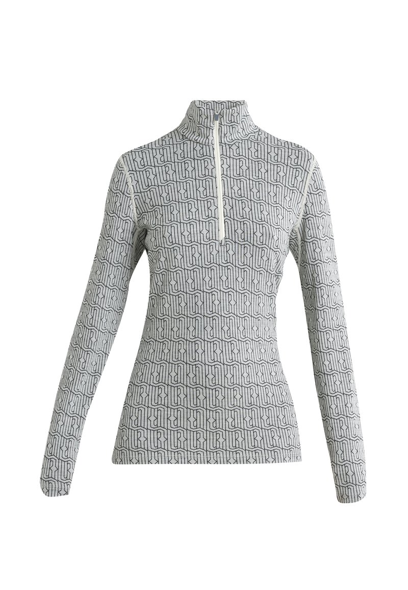 Icebreaker HALF ZIP HERENGA - Longsleeve - snow black/lichtgrijs ...