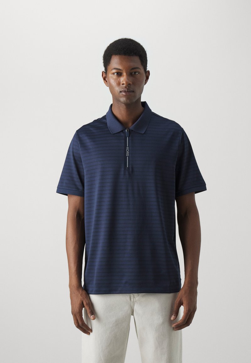 Michael Kors TECH STRIPE HALF ZIP - Polo shirt - midnight/dark blue ...